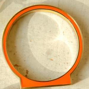 Metal Rubber Bracelet Bangle - Orange Neon on Luulla
