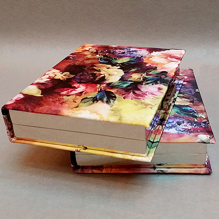 Digital Print Fabric Textile Book Box Clutch - Floral on Luulla