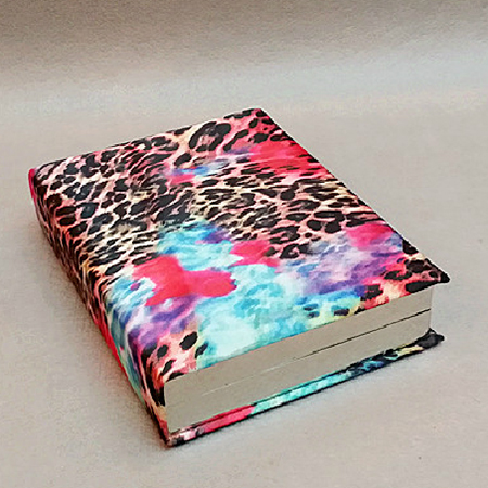 Digital Print Fabric Textile Book Box Clutch - Leopard on Luulla