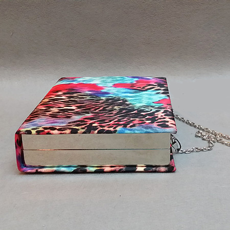 Digital Print Fabric Textile Book Box Clutch - Leopard on Luulla