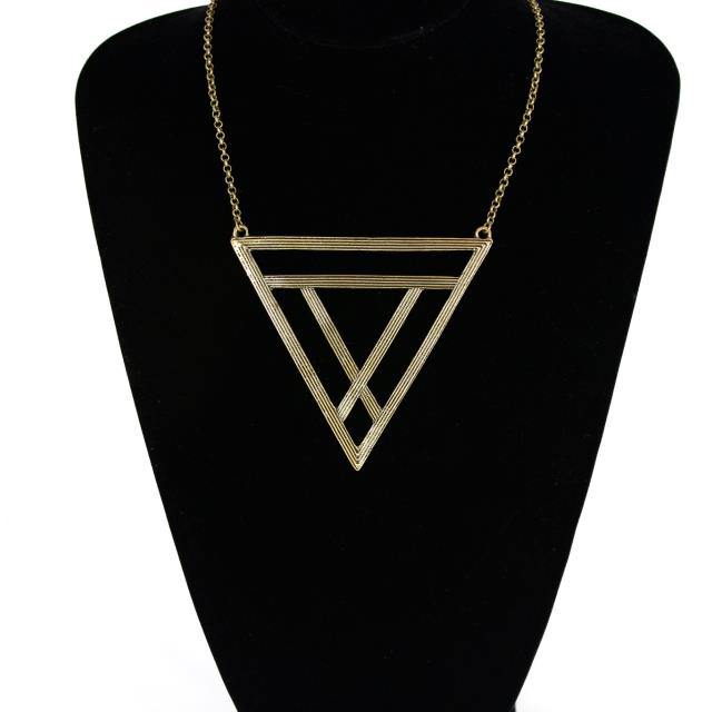 Bold Triangle Metal Gold Necklace on Luulla