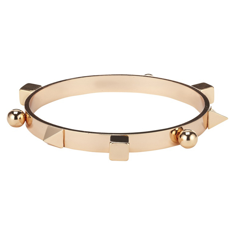 Rose Gold Metal Stud Studded Bangle Cuff - Cube, Pyramid Triangle, Ball ...