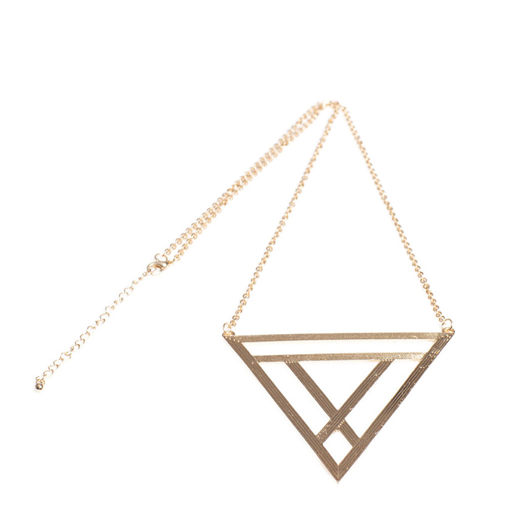 Bold Triangle Metal Gold Necklace on Luulla