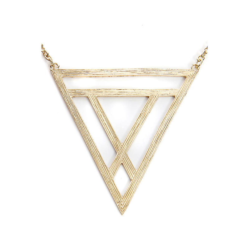 Bold Triangle Metal Gold Necklace on Luulla