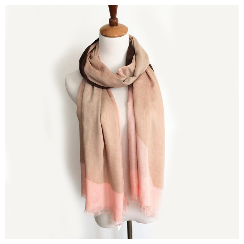Beige Optic Colorblock Scarf - Almond Beige on Luulla